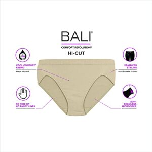 Bali Women's Microfiber Hi-Cut Panty, Black, 10/11