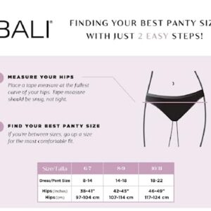 Bali Women's Microfiber Hi-Cut Panty, Black, 10/11