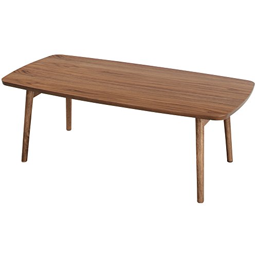 AZUMAYA TAC-229WAL Folding Legs Coffee Center Table, W41.3 x D20.5 x H13.8 Inches, Natural Walnut and Rubber Wood Material, Home and Living, Walnut Wood Color