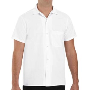 red kap chef designscook shirt , white, short sleeve large