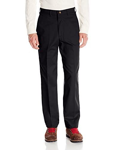 Red Kap Plain Front Casual Cotton Pants 44W Black - Unhemmed