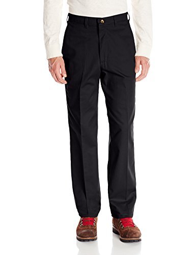 Red Kap Plain Front Casual Cotton Pants 44W Black - Unhemmed