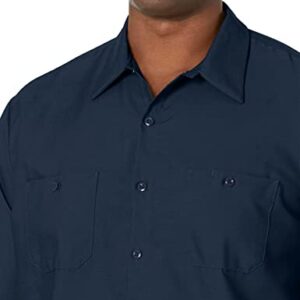 Red Kap Men's Size Industrial Work Shirt, Regular Fit, Long Sleeve, Navy, 3X-Large/Tall