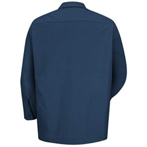 Red Kap Men's Size Industrial Work Shirt, Regular Fit, Long Sleeve, Navy, 3X-Large/Tall