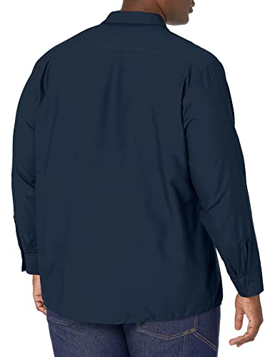 Red Kap Men's Size Industrial Work Shirt, Regular Fit, Long Sleeve, Navy, 3X-Large/Tall