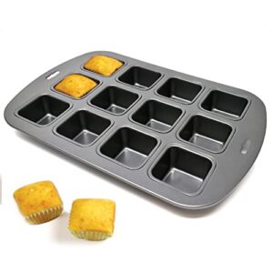 norpro nonstick 12-cavity linking brownie muffin cupcake cake pan, squares