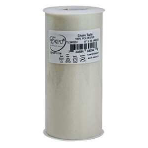 Expo Shiny Tulle Spool of 25-Yard, Ivory