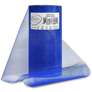 expo shiny tulle spool of 25-yard, royal blue