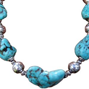 Moroccan Jewerly Berber Necklace Stone Turquoise With Silver Beads