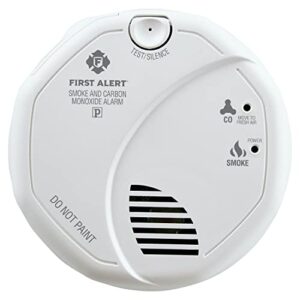 first alert brk sc7010b hardwired smoke and carbon monoxide (co) detector with battery backup , white