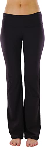 ToBeInStyle Women's Low Rise Sweatpants w/Fold-Over Waistband - Small - Brown