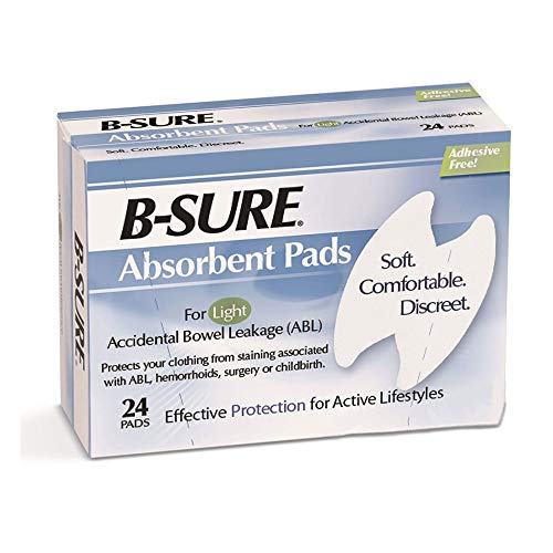 B-Sure Anal Leakage Pads, Case/288 (12 Boxes of 24 pads)