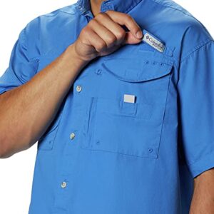 Columbia Standard Men’s Bonehead Short-Sleeve Work Shirt, Comfortable and Breathable, Vivid Blue, X-Large