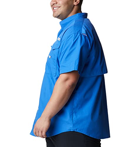 Columbia Standard Men’s Bonehead Short-Sleeve Work Shirt, Comfortable and Breathable, Vivid Blue, X-Large