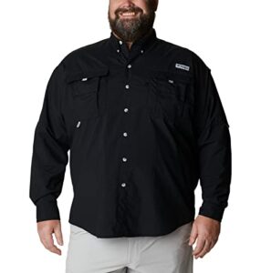 columbia men’s pfg bahama™ ii long sleeve shirt, black, medium