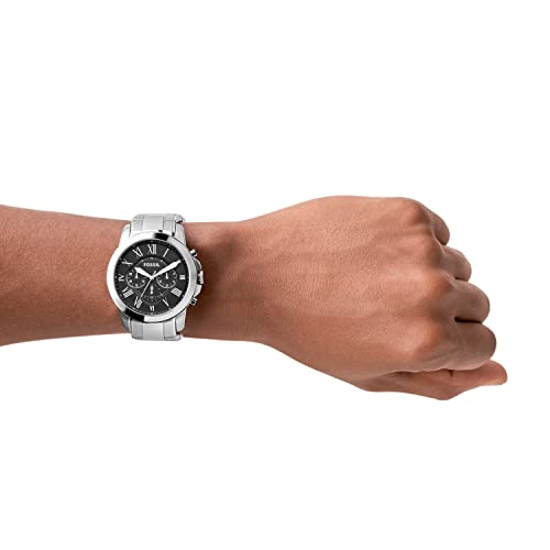 Fossil Men's Grant Quartz Stainless Steel Chronograph Watch, Color: Silver (Model: FS4736)