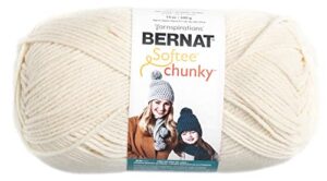 bernat 16113030008 big ball chunky solid yarn, 14oz, super bulky 6 gauge, 100% acrylic - cream - machine wash & dry