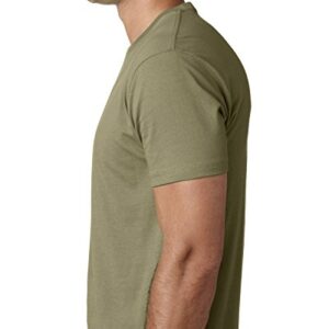 Next Level Mens Premium Fitted Short-Sleeve Crew T-Shirt - Large - Light Olive