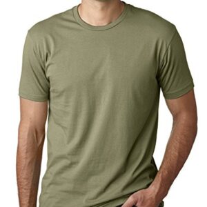 Next Level Mens Premium Fitted Short-Sleeve Crew T-Shirt - Large - Light Olive