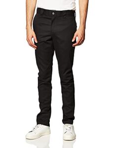 dickies mens slim skinny fit twill work casual pants, black, 32w x 32l us