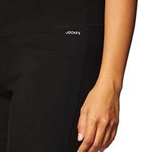 Jockey Women's Activewear Cotton Stretch Bootleg Pant, Black, XL