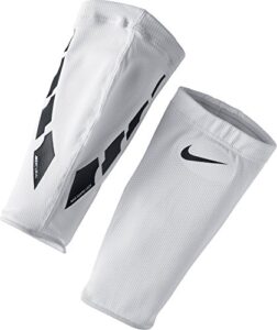 nike unisex's nk guard lock elite slv soccer sleeves, white/black/black, l