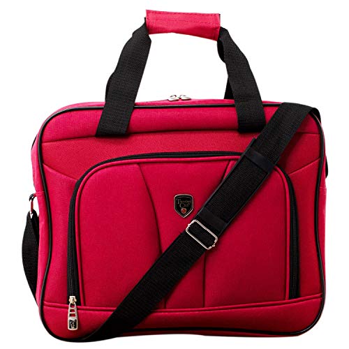 Travelers Club Bowman Expandable Luggage, Red, 3-Piece Set (Dopp/Tote/20)