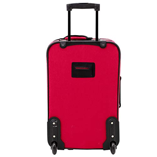 Travelers Club Bowman Expandable Luggage, Red, 3-Piece Set (Dopp/Tote/20)