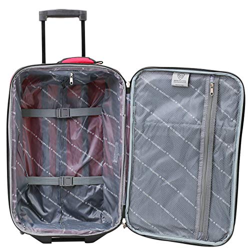 Travelers Club Bowman Expandable Luggage, Red, 3-Piece Set (Dopp/Tote/20)