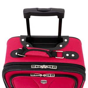 Travelers Club Bowman Expandable Luggage, Red, 3-Piece Set (Dopp/Tote/20)