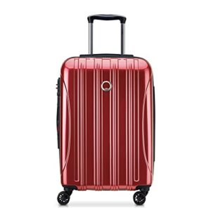 delsey paris helium aero hardside expandable luggage with spinner wheels, brick red, carry-on 21 inch