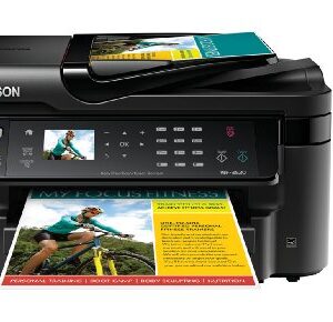 Epson WorkForce WF-3520 Wireless All-in-One Color Inkjet Printer, Copier, Scanner, 2-Sided Duplex, ADF, Fax. Prints from Tablet/Smartphone. AirPrint Compatible (C11CC33201)