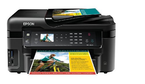 Epson WorkForce WF-3520 Wireless All-in-One Color Inkjet Printer, Copier, Scanner, 2-Sided Duplex, ADF, Fax. Prints from Tablet/Smartphone. AirPrint Compatible (C11CC33201)