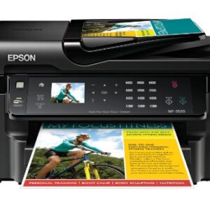 Epson WorkForce WF-3520 Wireless All-in-One Color Inkjet Printer, Copier, Scanner, 2-Sided Duplex, ADF, Fax. Prints from Tablet/Smartphone. AirPrint Compatible (C11CC33201)