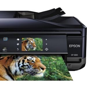 Epson Expression Premium Photo XP-800 Small-in-One Wireless Color Inkjet Printer, Copier, Fax, and Scanner with auto 2 sided scanning, copying, and printing. Prints from Tablet/Smartphone. AirPrint Compatible (C11CC45201)