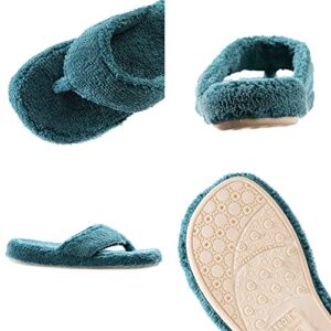 Acorn womens Spa Thong With Premium Memory Foam slippers, Grey, 8 9 US