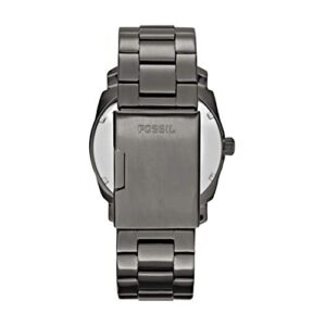 Fossil Men's Machine Quartz Stainless Steel Three-Hand Watch, Color: Smoke (Model: FS4774)