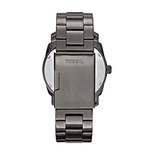 Fossil Men's Machine Quartz Stainless Steel Three-Hand Watch, Color: Smoke (Model: FS4774)