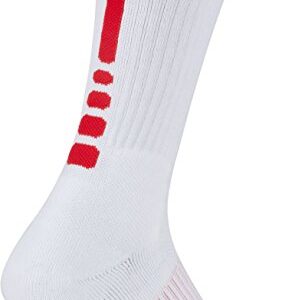 Nike Elite Crew Basketball Socks (Medium, White/Red)