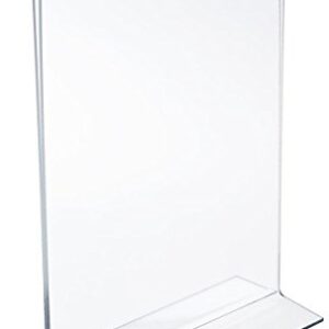 Menu Card Holder 5”w x 7”h x 2”d Clear Acrylic Vertical Picture Frame Holds 5”w x 7”h Images – Sold in Case Packs of 20 Units – Plexiglas Sign Display Advertises on Tables and Counters