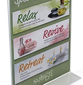 Menu Card Holder 5”w x 7”h x 2”d Clear Acrylic Vertical Picture Frame Holds 5”w x 7”h Images – Sold in Case Packs of 20 Units – Plexiglas Sign Display Advertises on Tables and Counters