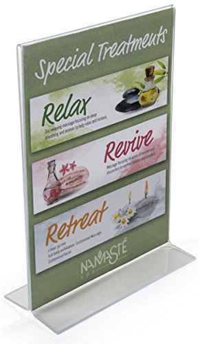 Menu Card Holder 5”w x 7”h x 2”d Clear Acrylic Vertical Picture Frame Holds 5”w x 7”h Images – Sold in Case Packs of 20 Units – Plexiglas Sign Display Advertises on Tables and Counters