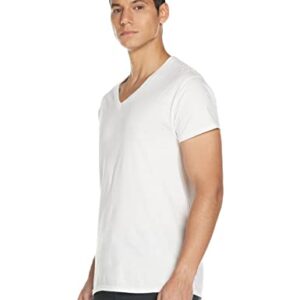 Hanes Ultimate Men's Tagless Ultra Soft V-Neck Tee-Multiple Packs Available, White-3 Pack, XX-Large