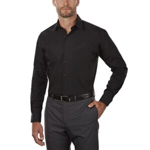 van heusen regular fit long sleeve dress shirt black 16.5 nk 34-35 sl