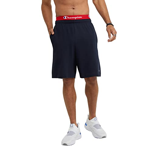 Champion Men's Shorts, Classic Cotton Jersey Athletic Shorts, 9", Long Gym Shorts, Men's Workout Shorts