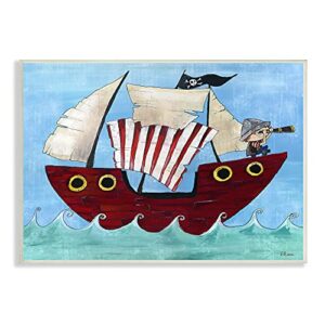 stupell home décor pirate ship at sea canvas wall art, 16 x 20, multi-color