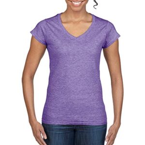 Gildan Women's Softstyle V-Neck T-Shirt - Large - US size 6 - Red