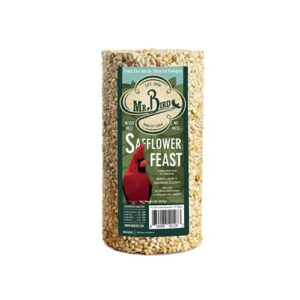 mr. bird safflower feast small wild bird seed cylinder 28 oz.