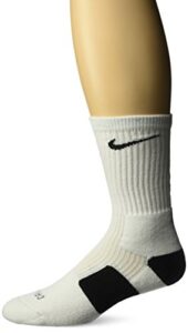 nike elite basketball crew, white black, medium