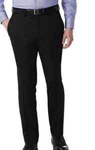 kenneth cole reaction mens urban heather slim fit flat front dress pants, black, 36w x 30l us